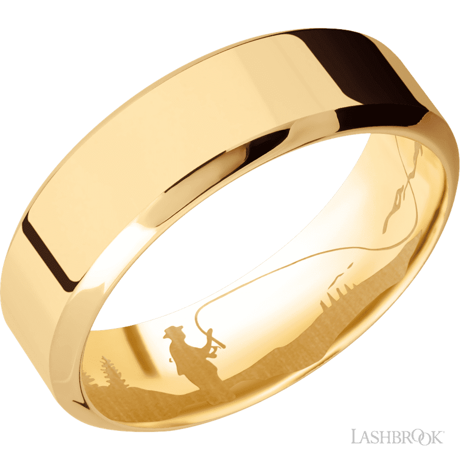 7 mm wide High Bevel 14K Yellow Gold band. – Lewis Jewelers