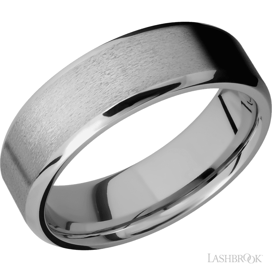 7 mm wide Beveled Titanium band. – Lewis Jewelers